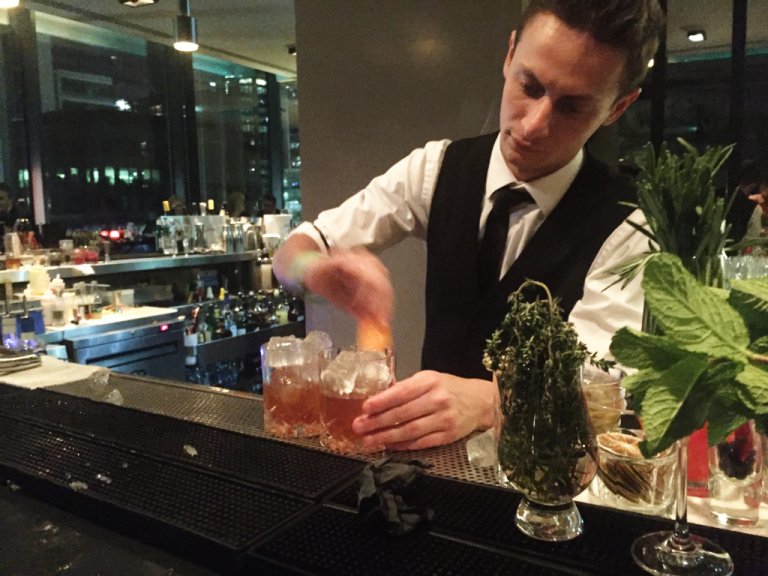 A roof top bar & comfy beds at the Doubletree by Hilton, Tower of London