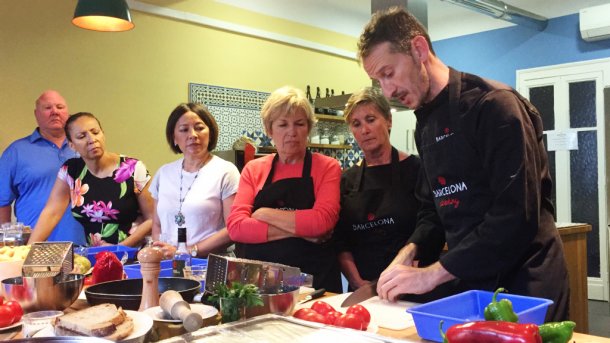 Discovering classic Spanish snacks at a tapas making class in Barcelona